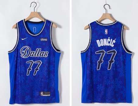 Dallas Mavericks #77 Luka Doncic Finished Jersey 2021 Blue Fashion