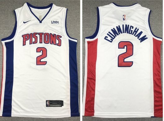Detroit Pistons #2 Cade Cunningham Jersey White