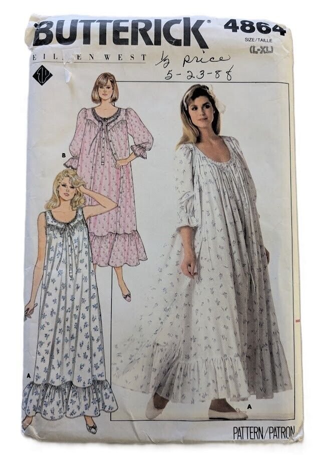 L-XL Uncut Vintage 1980s Sewing Pattern Butterick 4864 Tiered Yoked ...