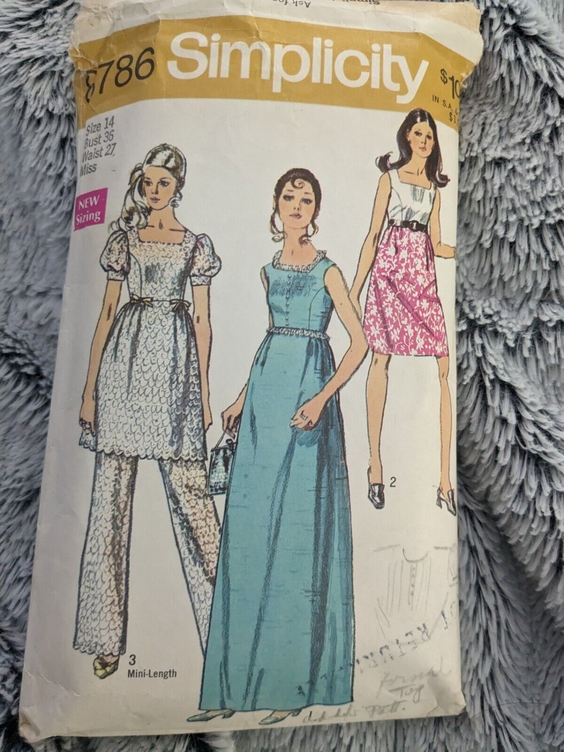 14/B36 COMPLETE vintage sewing pattern simplicity 8786 high waist dress ...