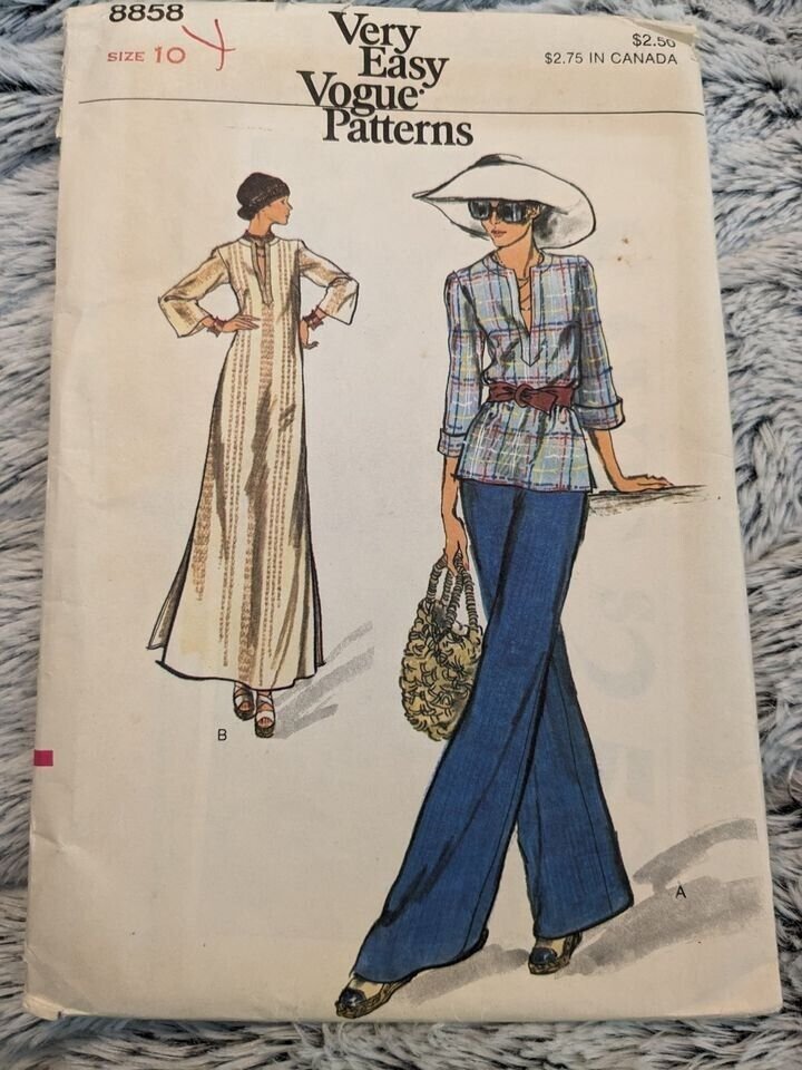 10/b32.5 Uncut vintage sewing pattern Very Easy Very Vogue 8885 caftan ...