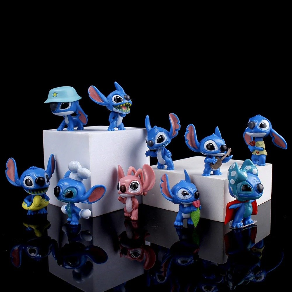 Lilo and Stitch figures Toys Lovely Stitch Hand With Scrump Model 10Pcs/Set