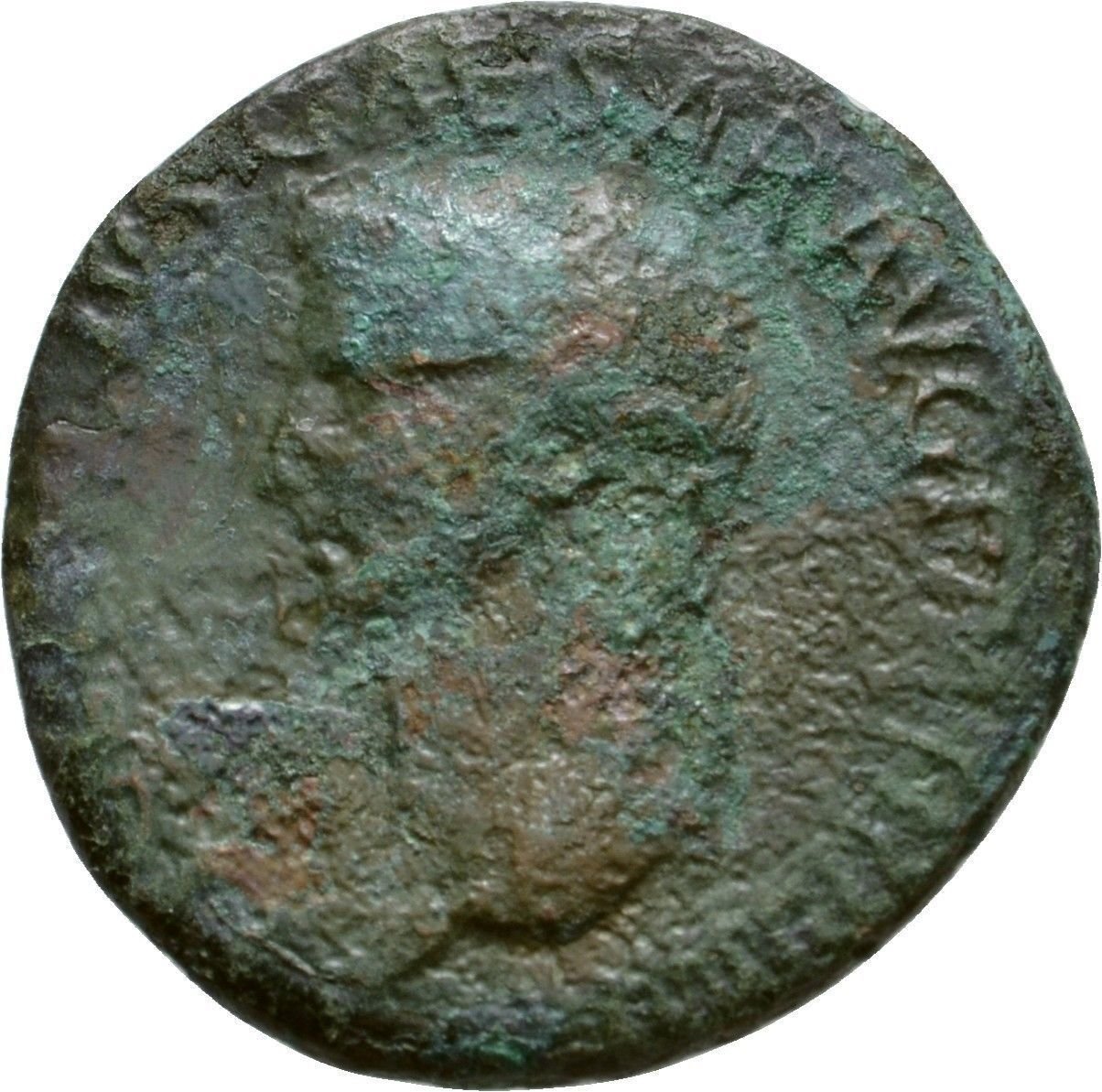Ancient Rome 41-54 AD Claudius Large AE As Minerva Shield SPEAR