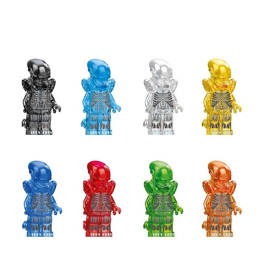 Transparent Multicolor Alien Alien Set Minifigures Block Toys