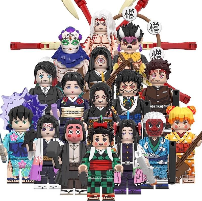 16pcs Kimetsu No Yaiba Demon Slayer Character Comic Set Minifigures Toys