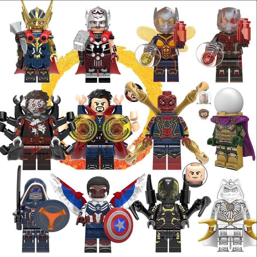 Thor Jane Foste Ant-Man Wasp Moon Knight Avengers Set Minifigures Block ...