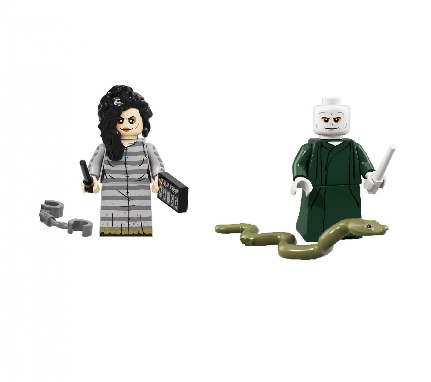 Bellatrix Lestrange and Lord Voldemort Harry Potter Set Minifigures Toys
