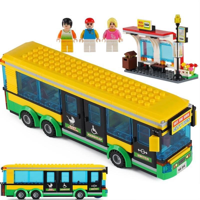 2023 America School Bus Bus Set Minifigures Block Toys
