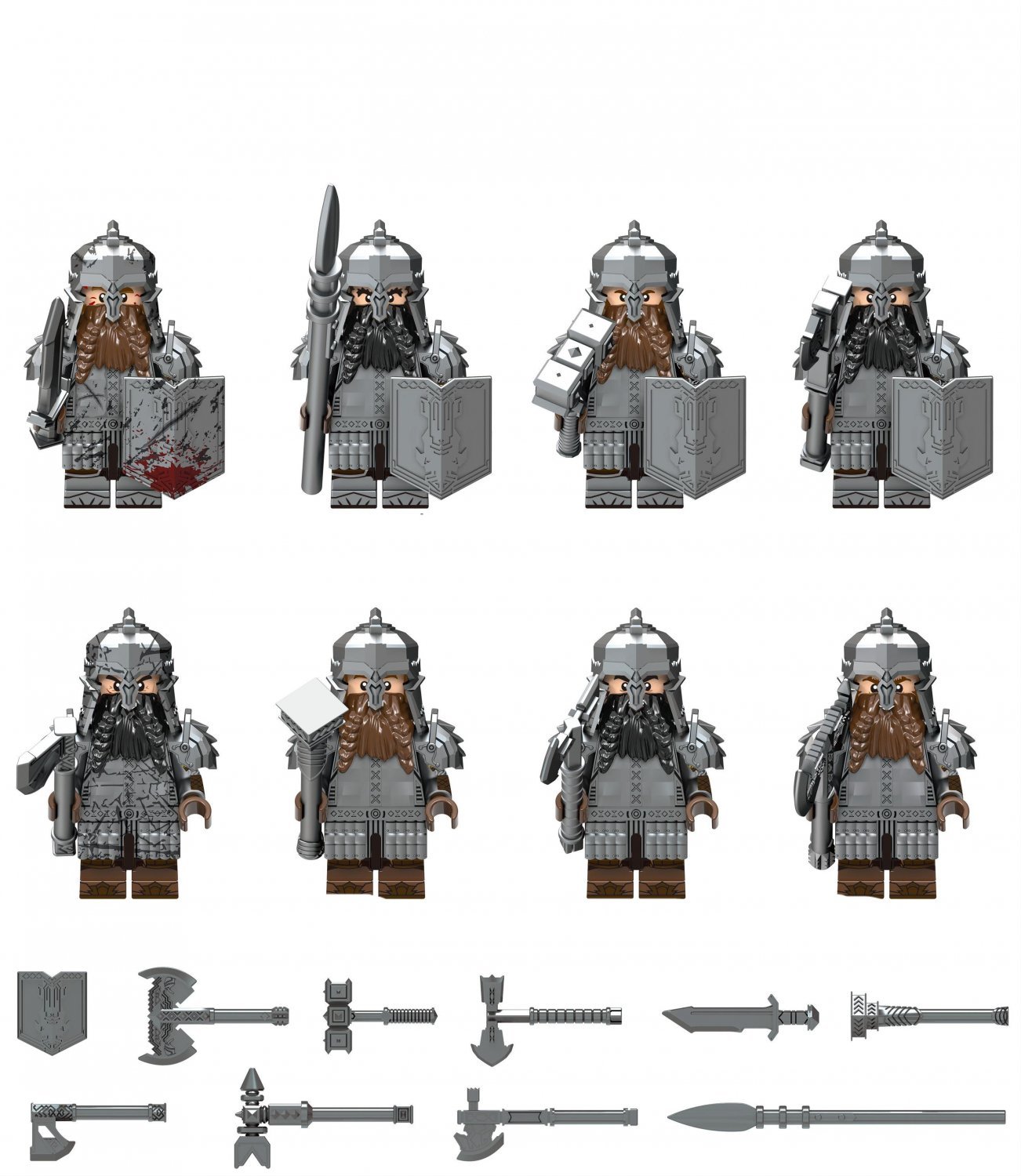 Dwarf Cannibal evil dwarf soldier The Hobbit Set Minifigures Block Toys