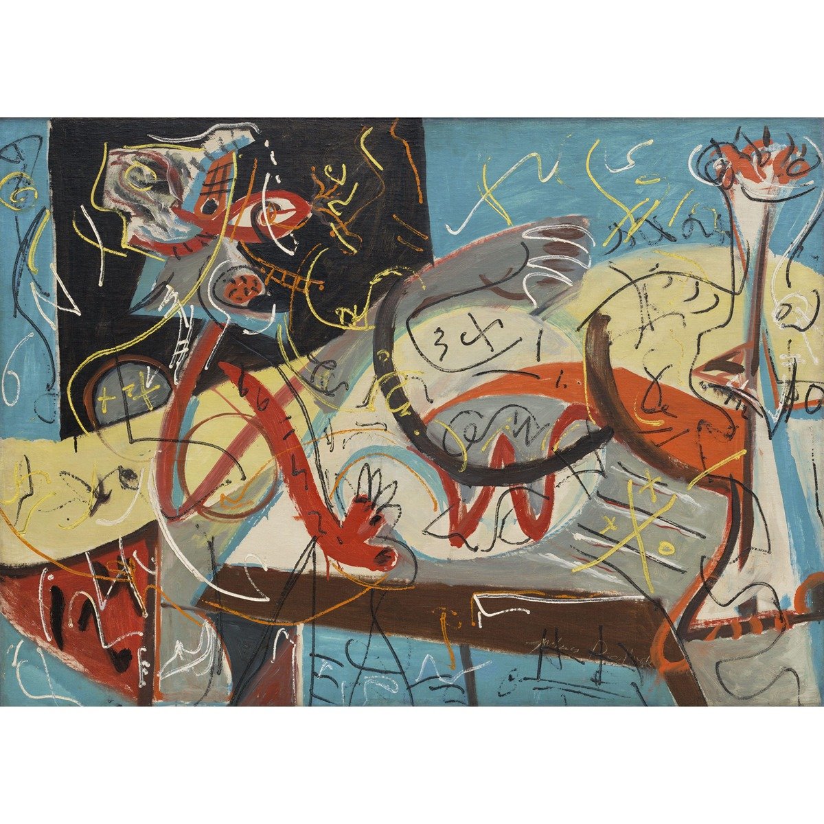 Jackson Pollock - Stenographic Figure - 30x40 Inch Rolled Canvas Wall ...