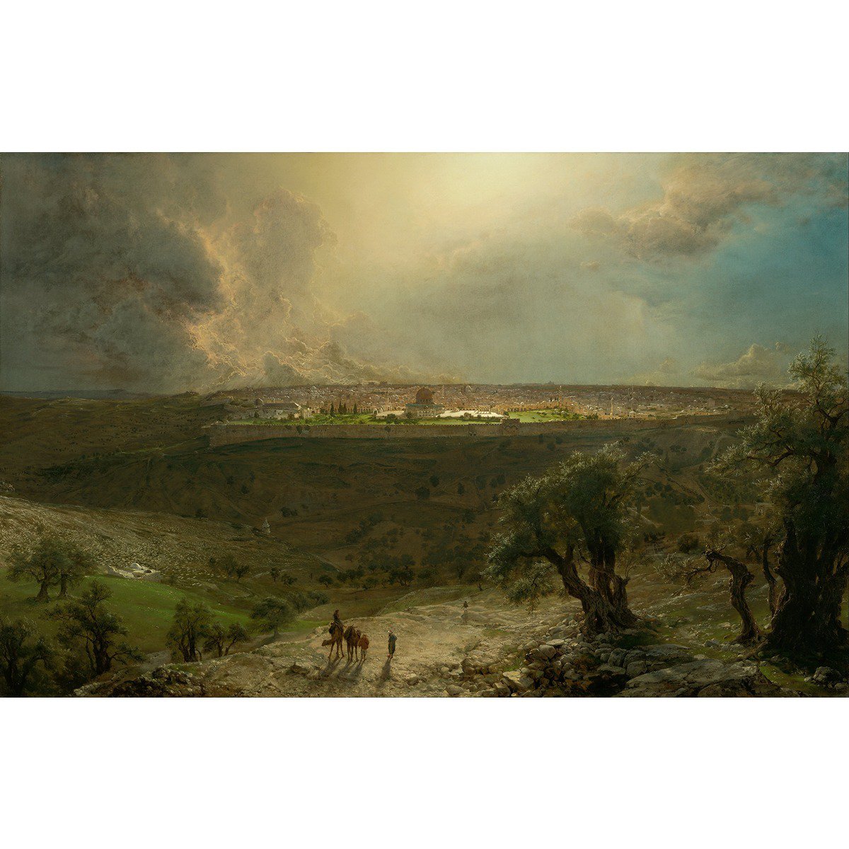 Jerusalem from the Mount of Olives by Frederick Edwin Church - 24x32 Inch Rolled Canvas Wall Art Pri