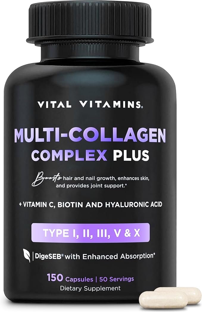 Vital Vitamins Multi Collagen Plus - Biotin, Hyaluronic Acid, Vitamin C