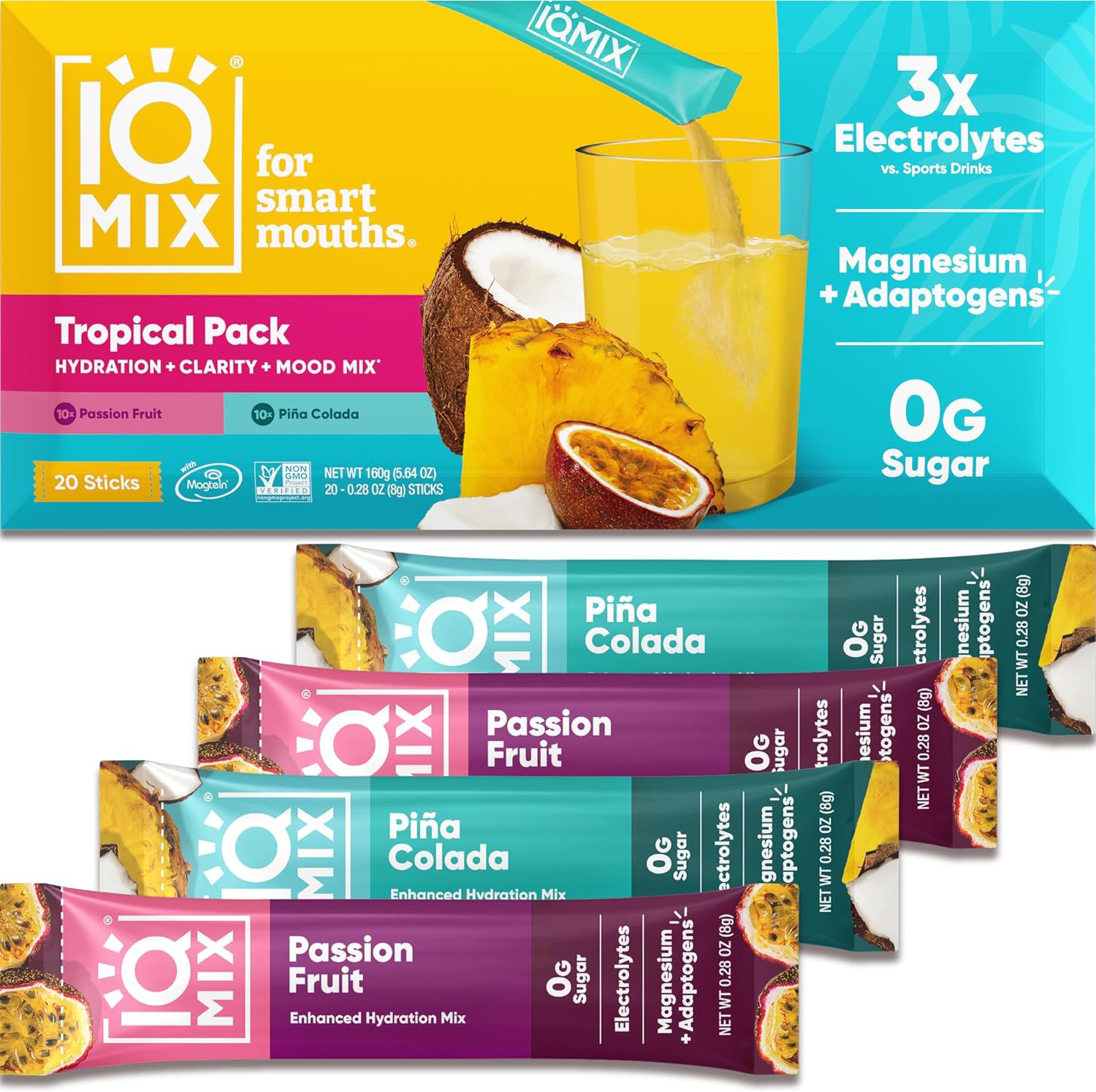 IQMIX Sugar Free Electrolytes Powder Packets - Hydration Supplement Drink