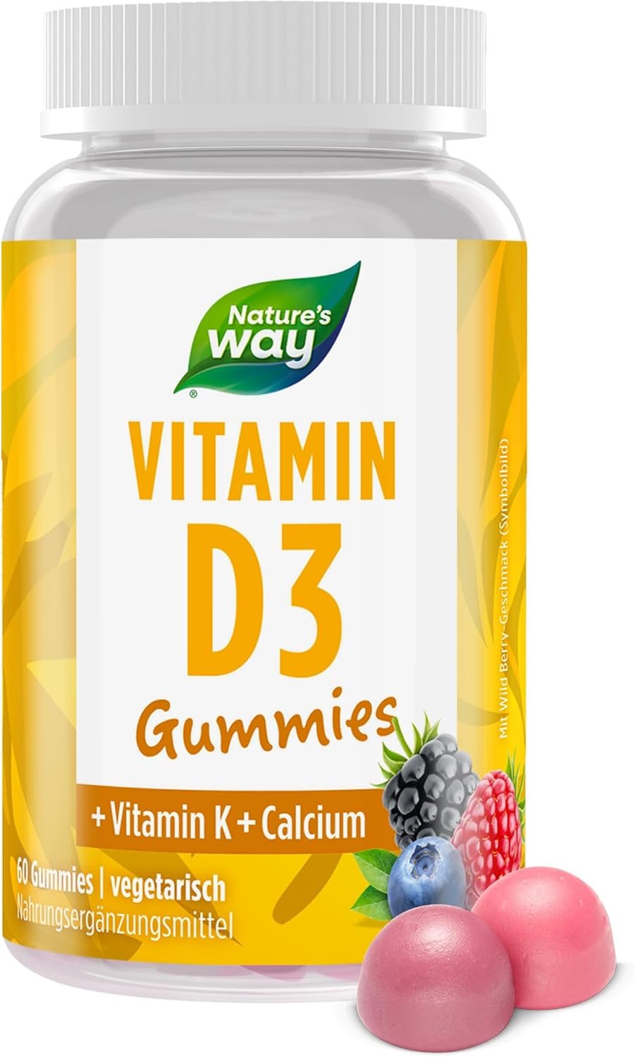 Vitamin D3 Gummy Bears for Children and Adults with Wild Berry Flavour
