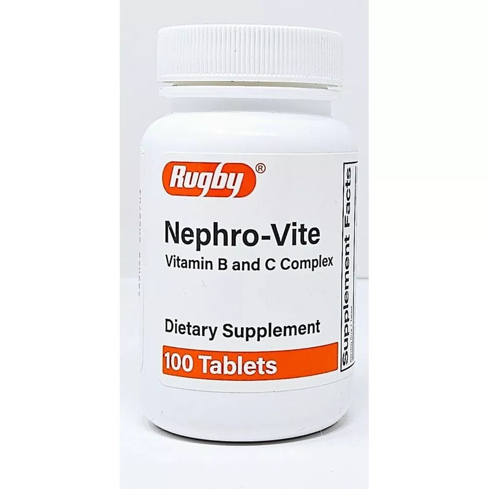 Rugby Nephrovite B and C Complex Supplement Tablets 100ct