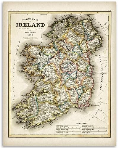 Ireland Map from 1844-11x14 Unframed Art Print Poster