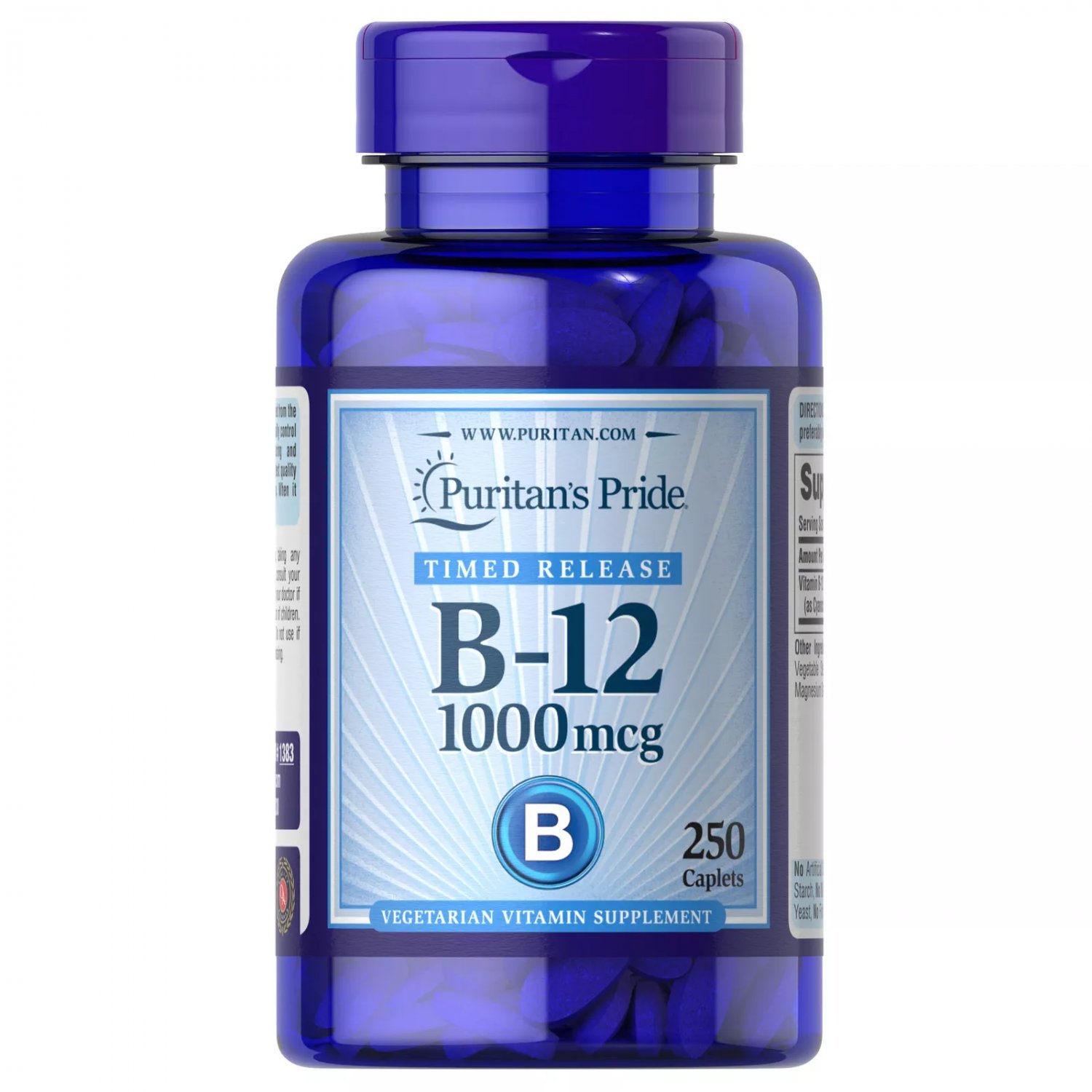 Puritan's Pride Vitamin B-12 1000 mcg Timed Release - 250 Caplets