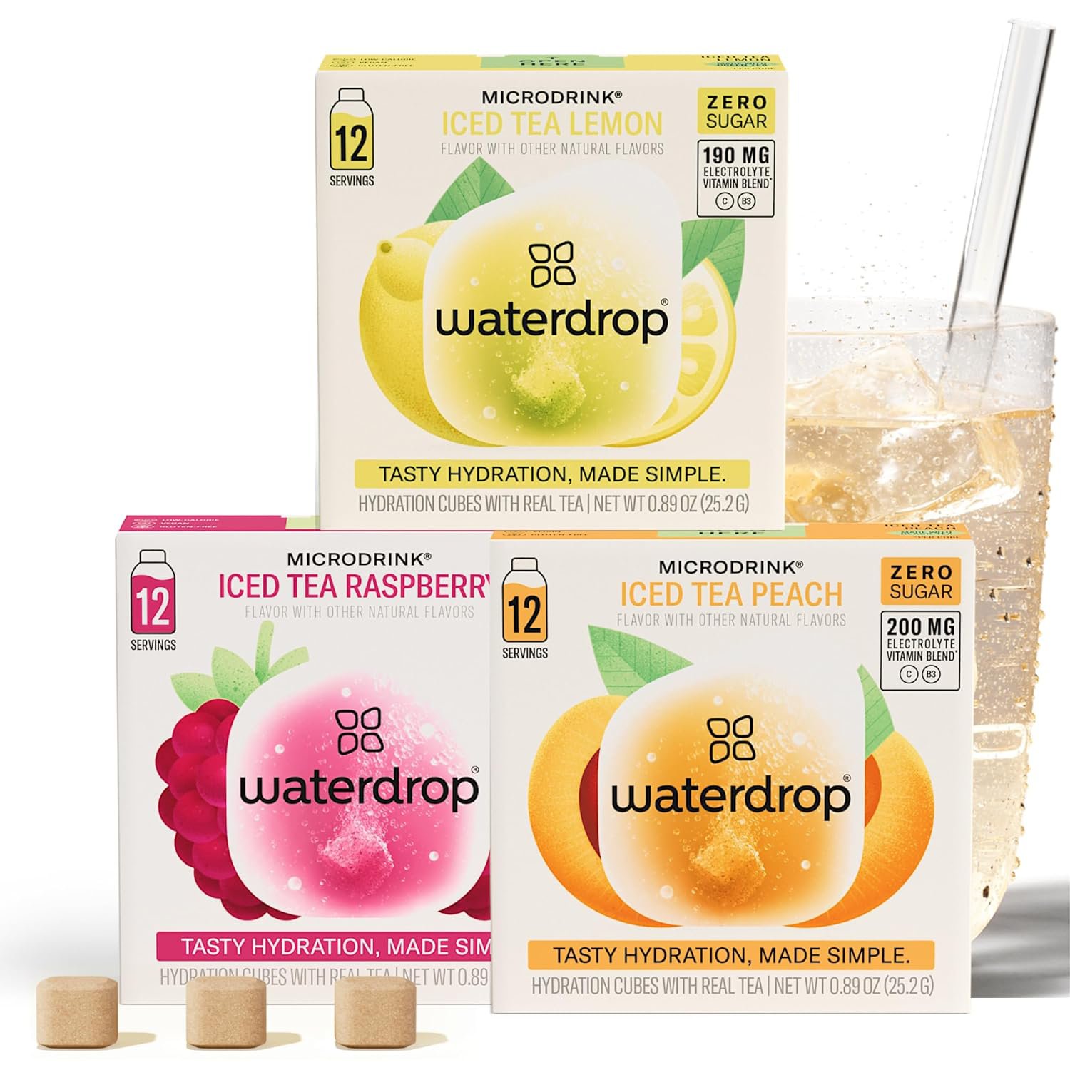 Waterdrop Hydration Cubes With Vitamin C, B Vitamins and Electrolytes ...