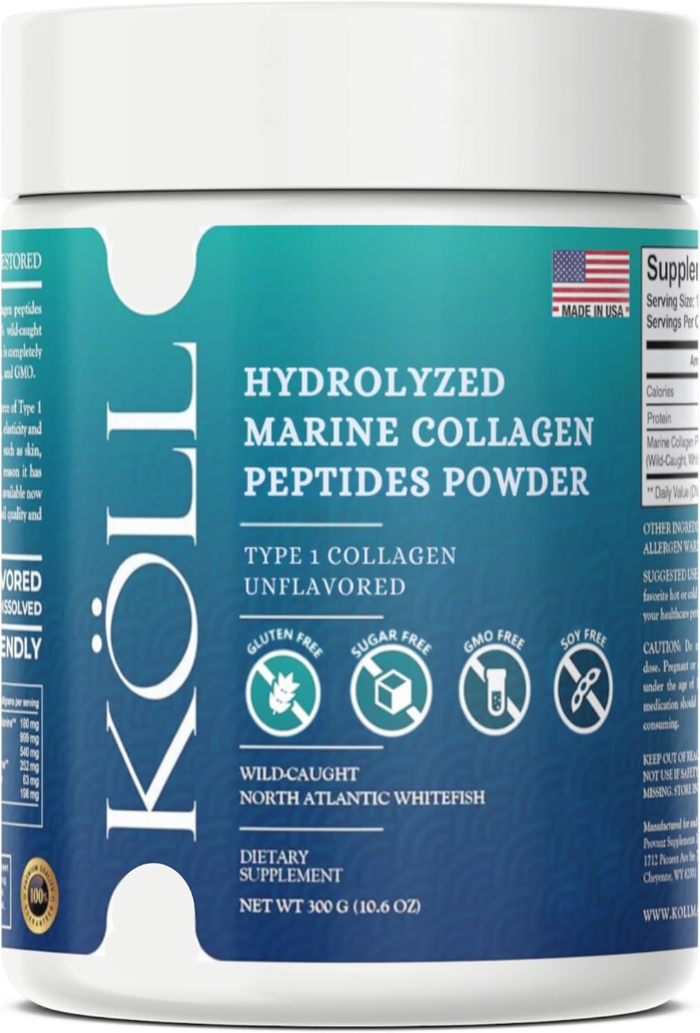 KÖLL Marine Collagen Peptides Powder, Unflavored & Sugar-Free | 10 ...