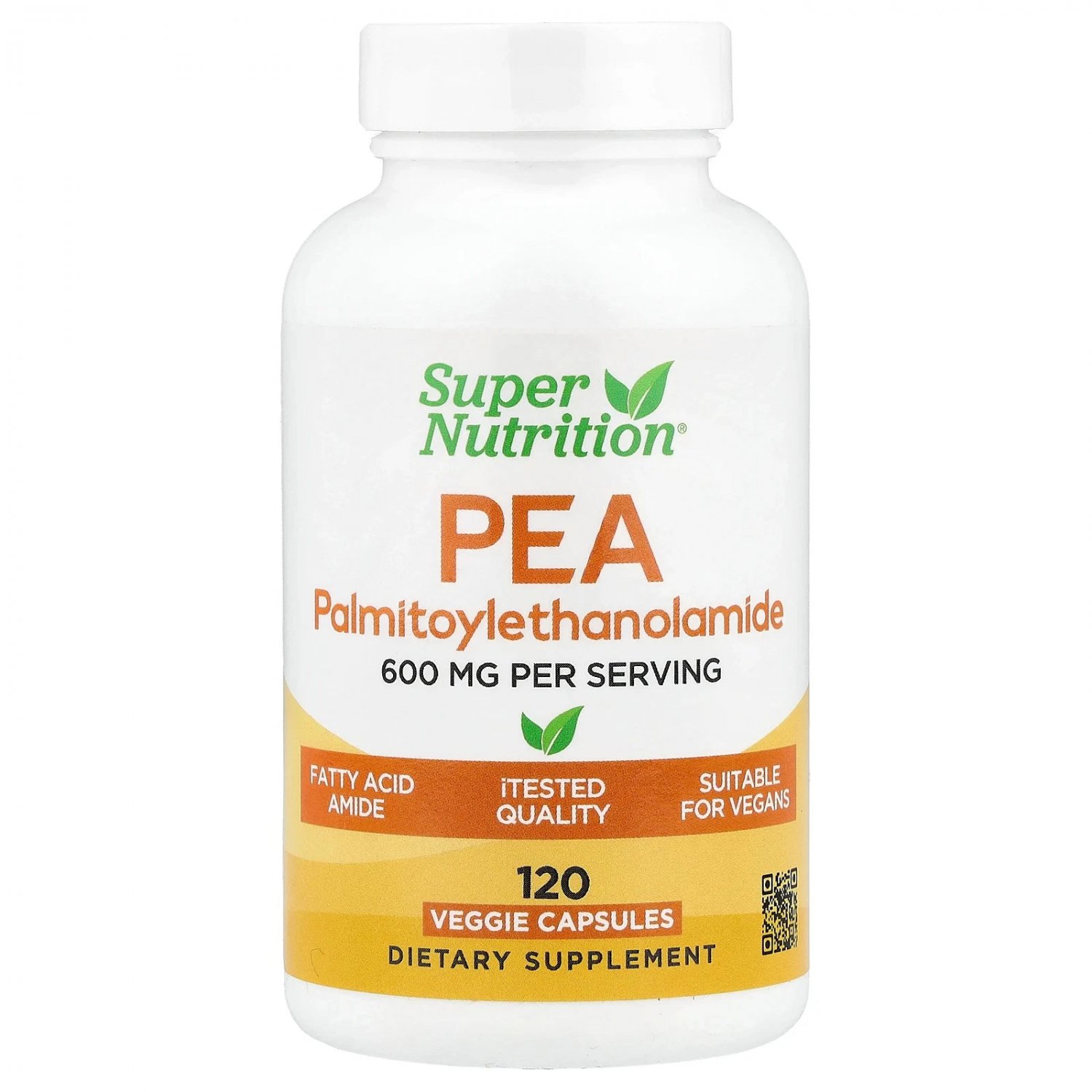 PEA (Palmitoylethanolamide), 120 Veggie Capsules (300 mg per Capsule)