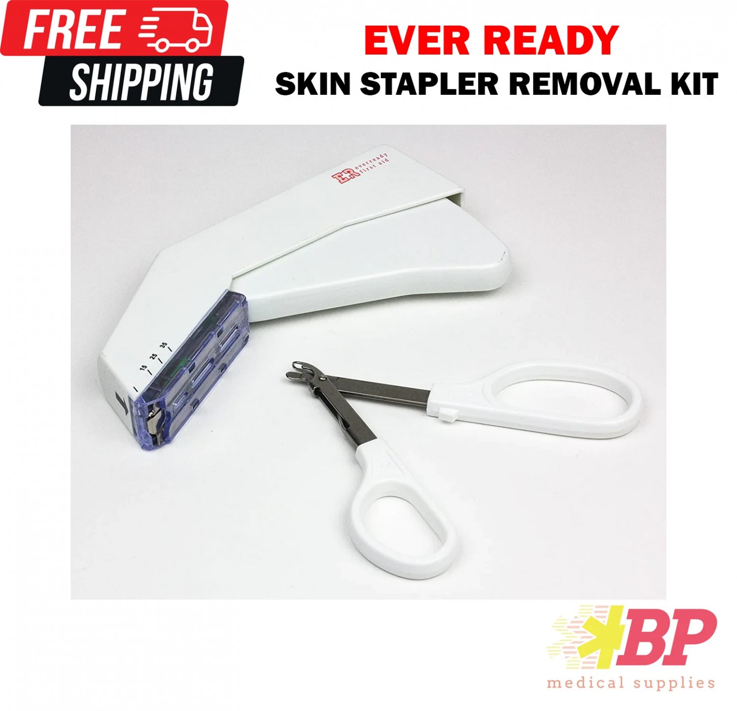 Ever Ready First Aid Sterile Disposable Medical Skin Stapler w Staples ...