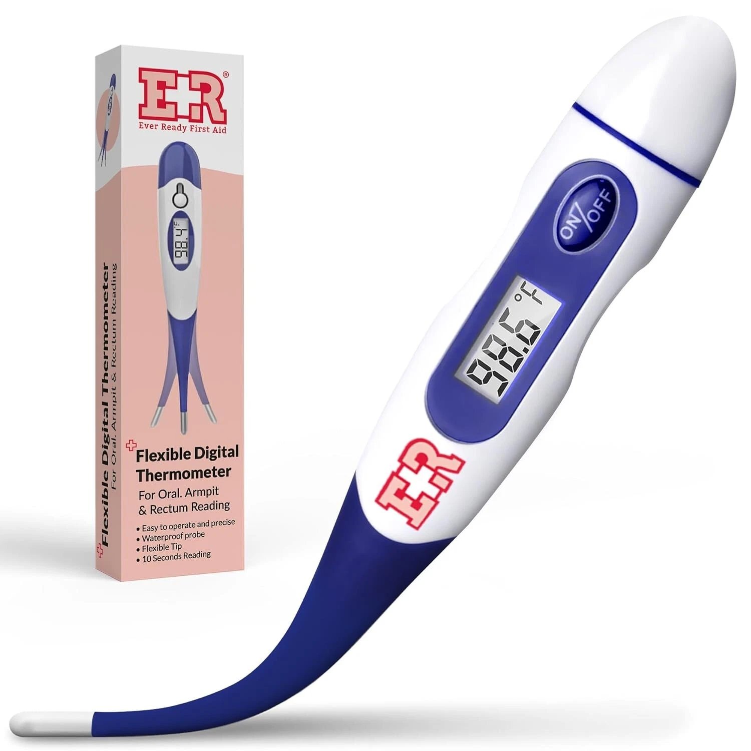 Ever Ready First Aid Flexible Tip Digital Thermometer for Mouth Oral ...
