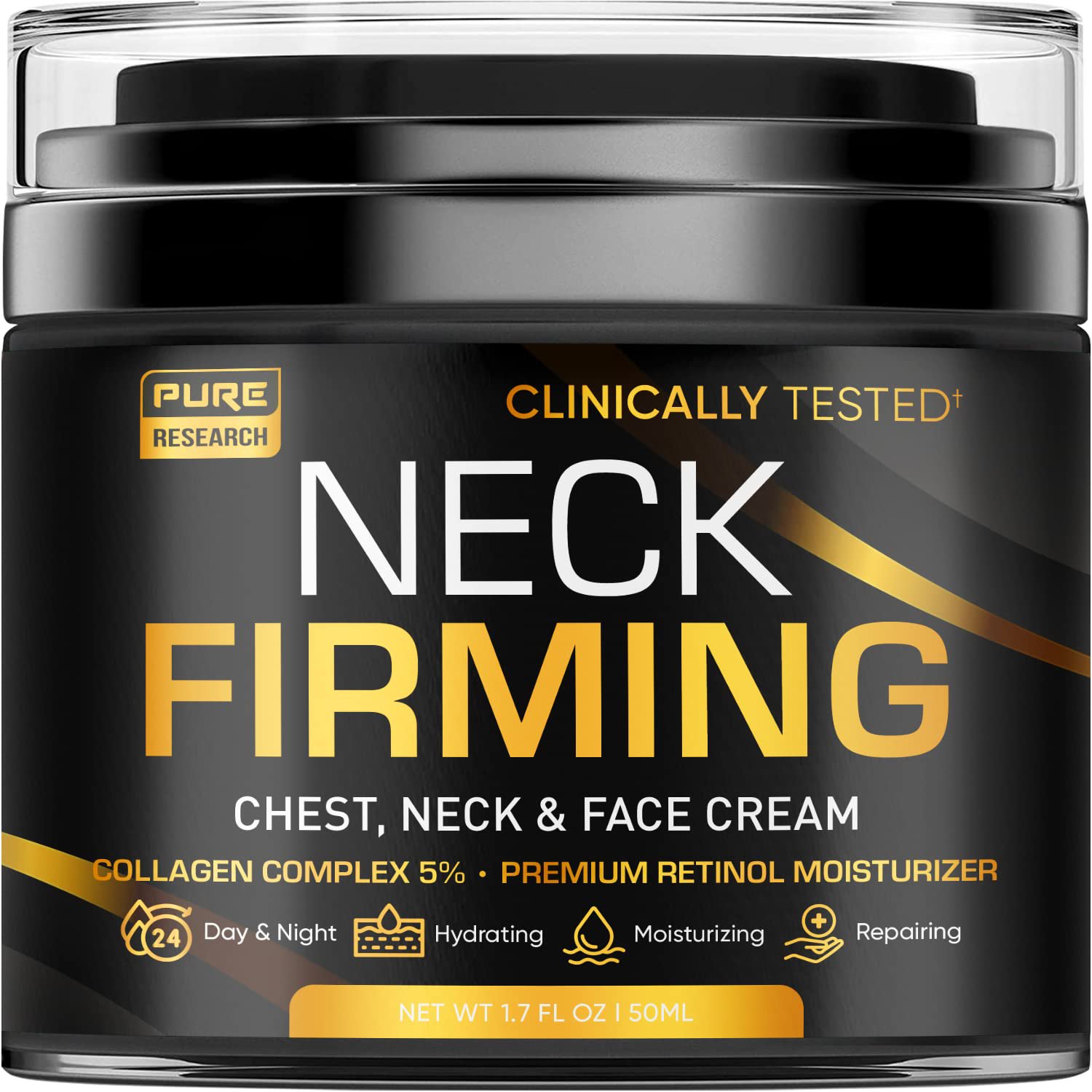 PURE RESEARCH Neck Firming Cream - Anti Wrinkle Cream Day & Night