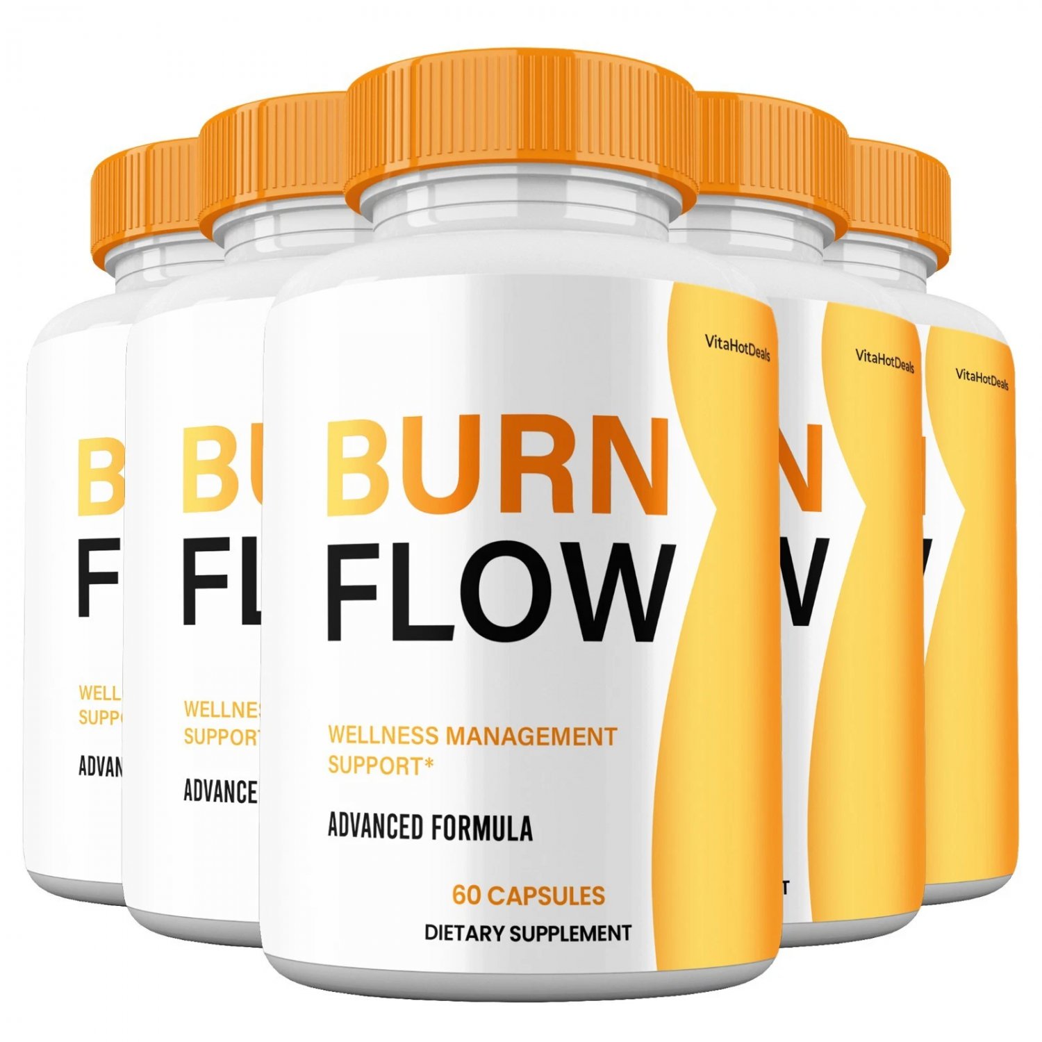 BurnFlow Capsules, Max Strength Formula, Burn Flow Supplement (5 Pack)