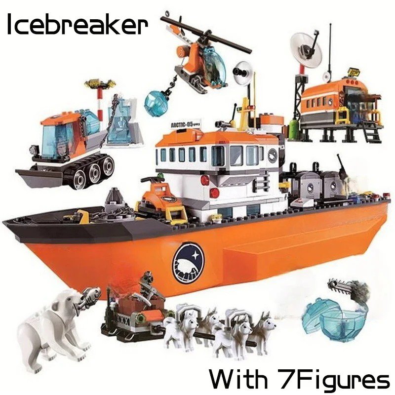 Arctic lcebreaker Boat Building Blocks Snowmobile Motorcycle Airplane ...