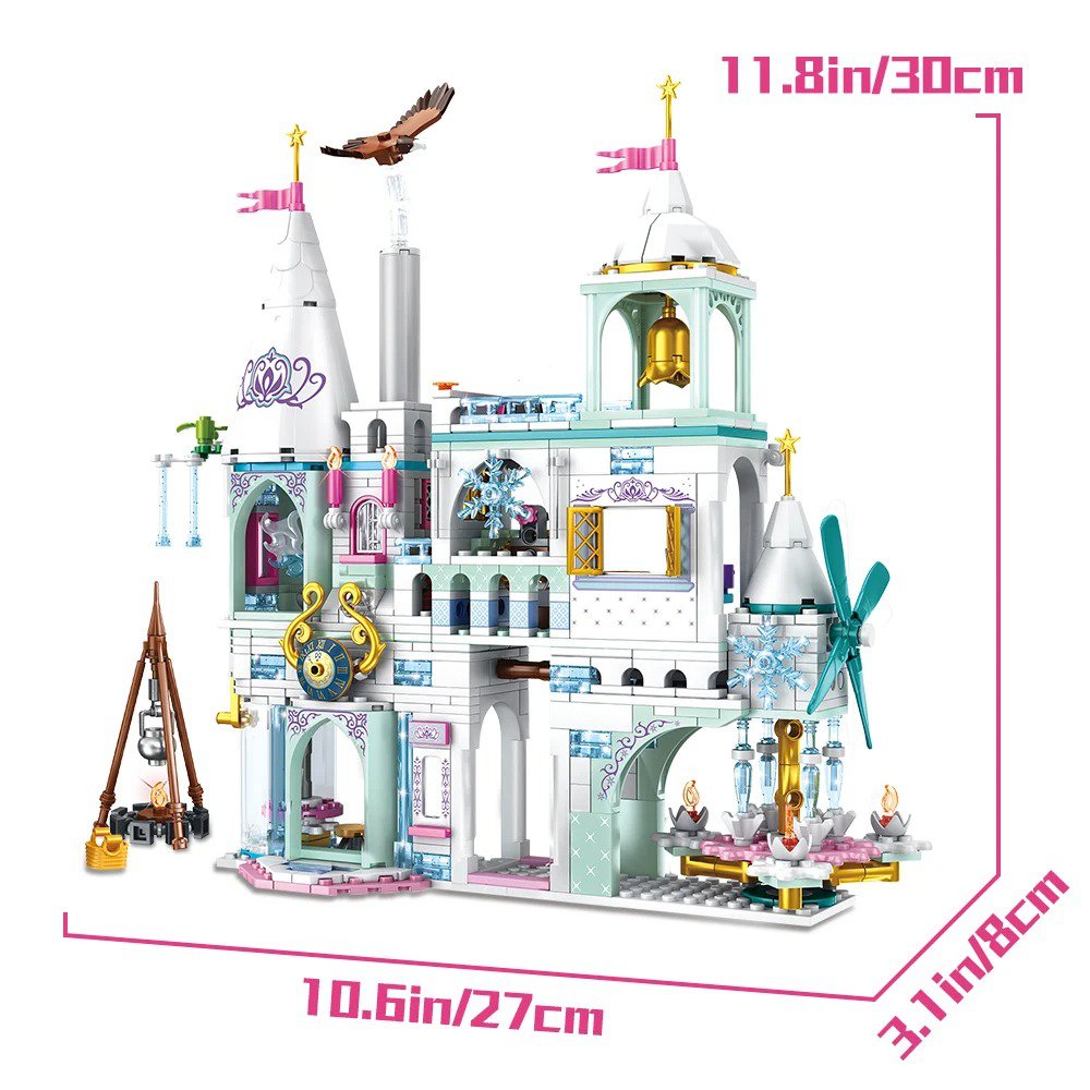 Newest Princess Luxury Ice Castles Playground Winter Snow Horse Figures ...