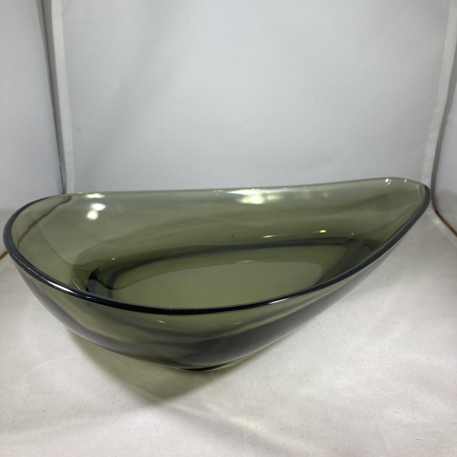 Coffee Console Table Bowl Avocado Green Triangular EUC MCM