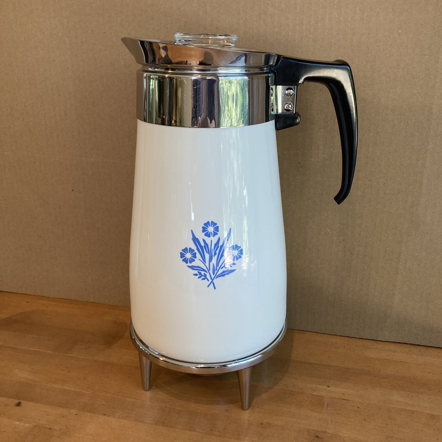 Corning Ware P-119 Coffee Pot Percolator Blue Cornflower with Warming ...
