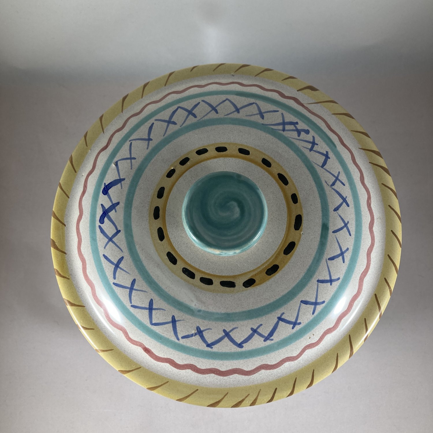 DeRuta Raffaellesco Dragon Canister Hand Painted Yellow Green Blue Rust ...