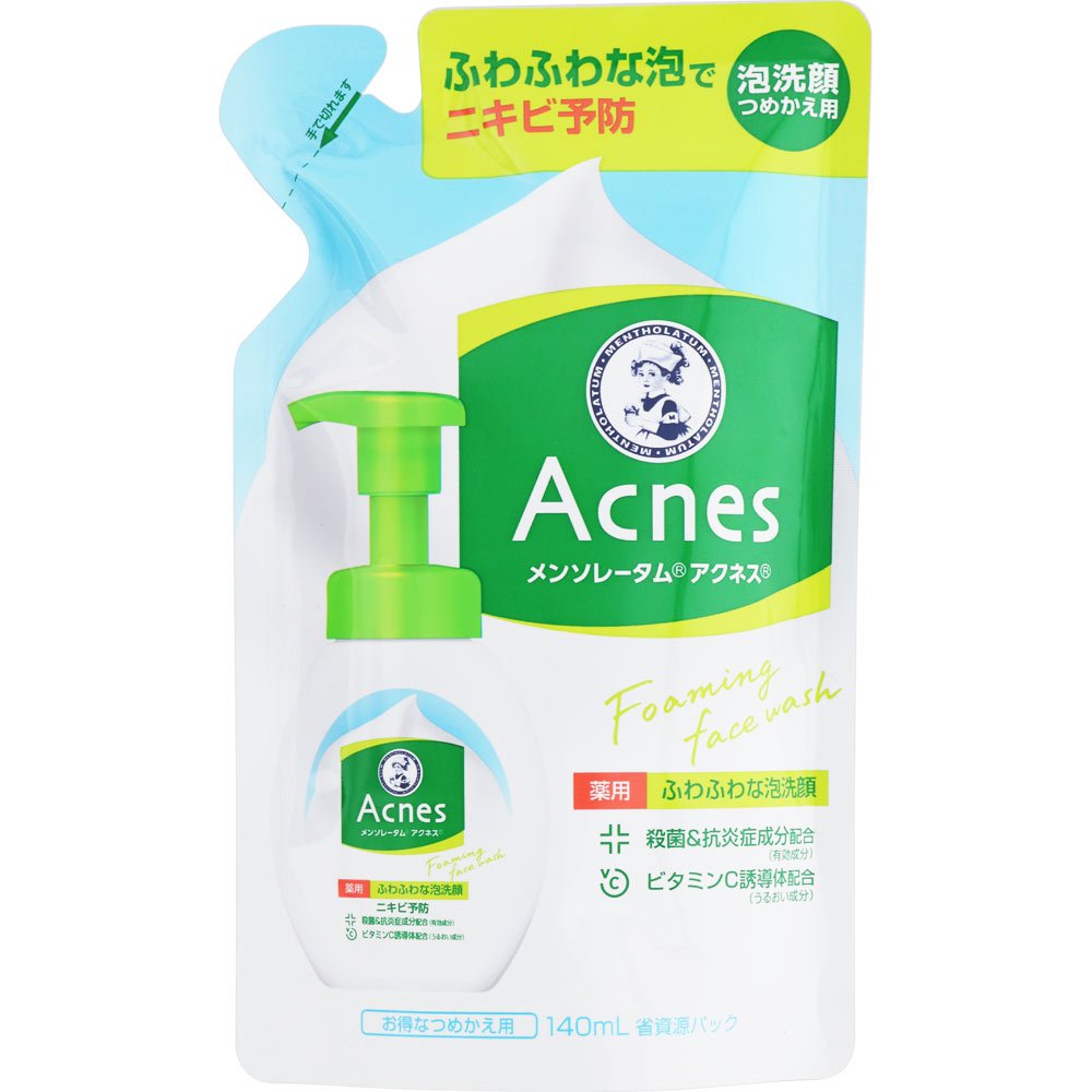 Rohto Mentholatum Acnes Medicated Foam Face Wash (Refill) 140ml