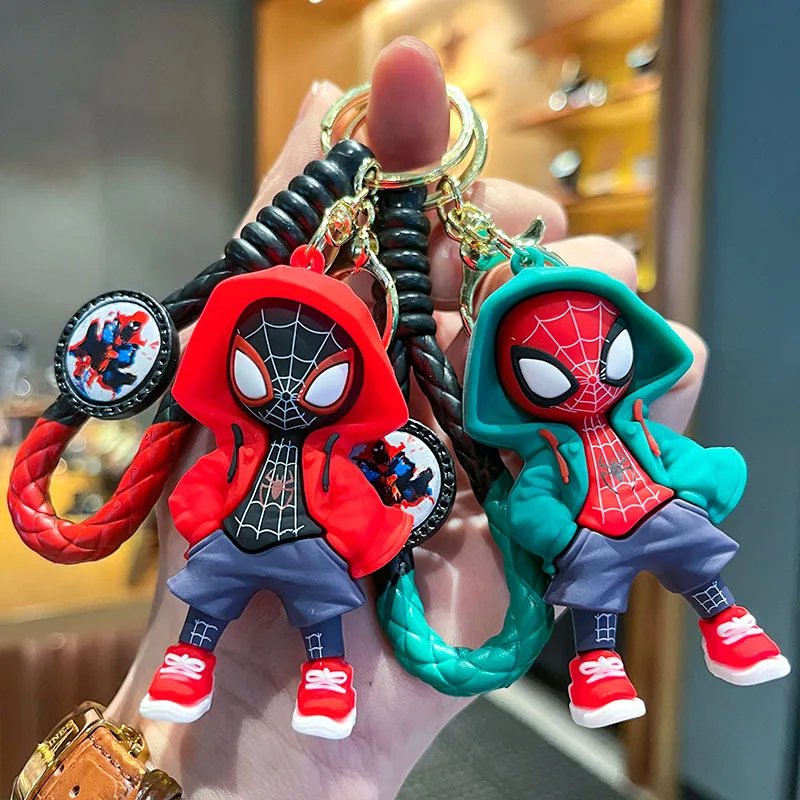 Spider-Man Keychain Spiderman Action Figure Anime Spider Man Keyring ...
