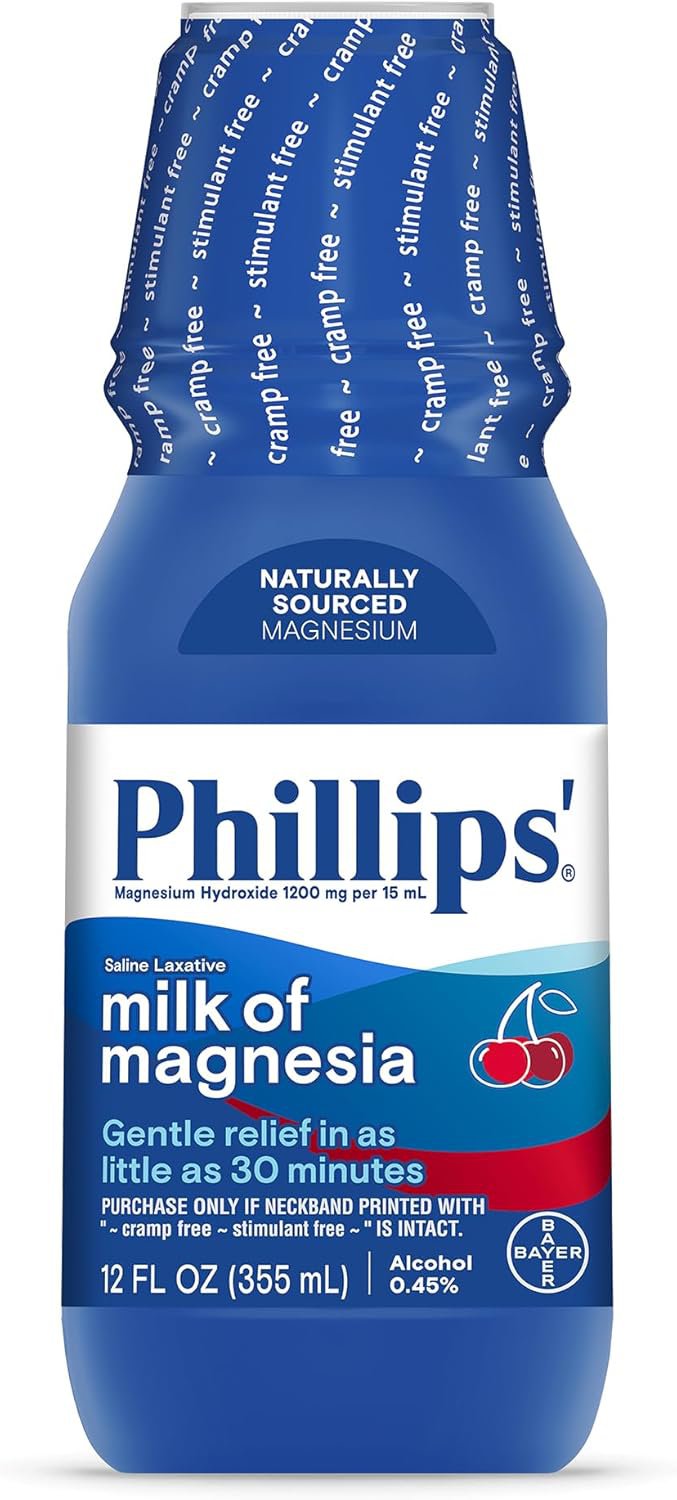 Phillips’ Milk of Magnesia Liquid Laxative, Wild Cherry Flavor, 12 oz