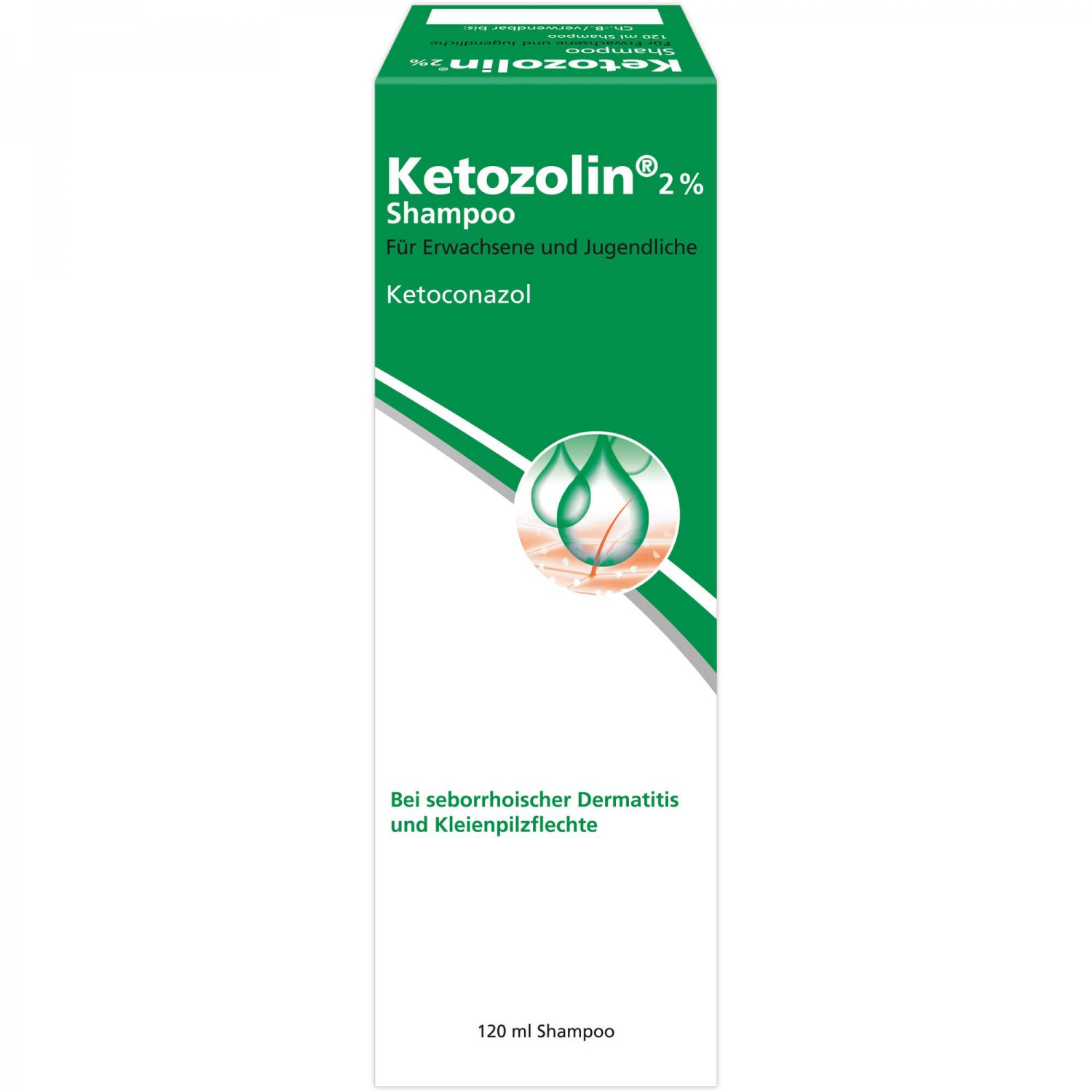 Ketozolin 2% Shampoo for seborrhoeic dermatitis, 120 ml shampoo