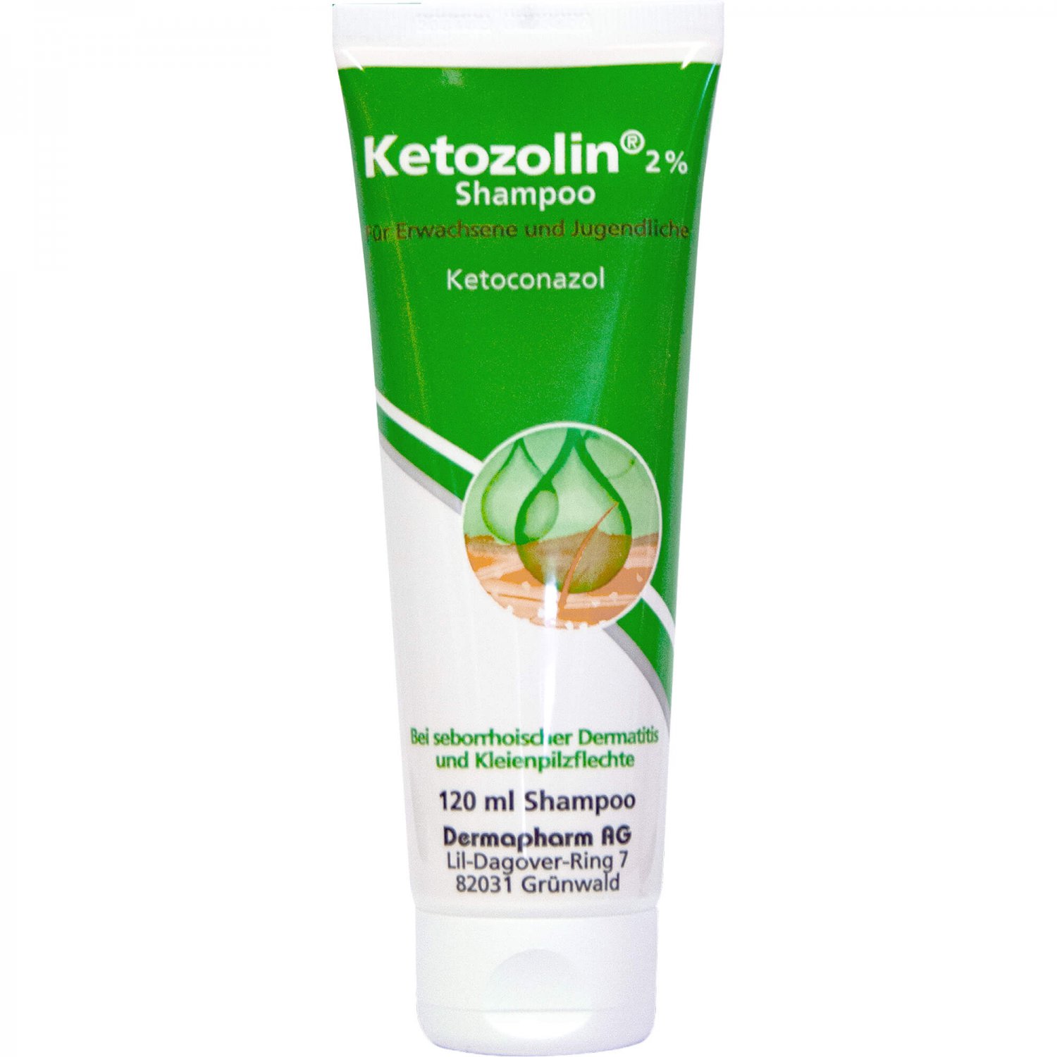 Ketozolin 2% Shampoo for seborrhoeic dermatitis, 120 ml shampoo
