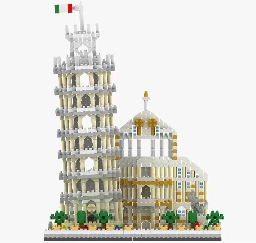 World Famous Architecture Block Italy Leaning Tower Of Pisa Building ...
