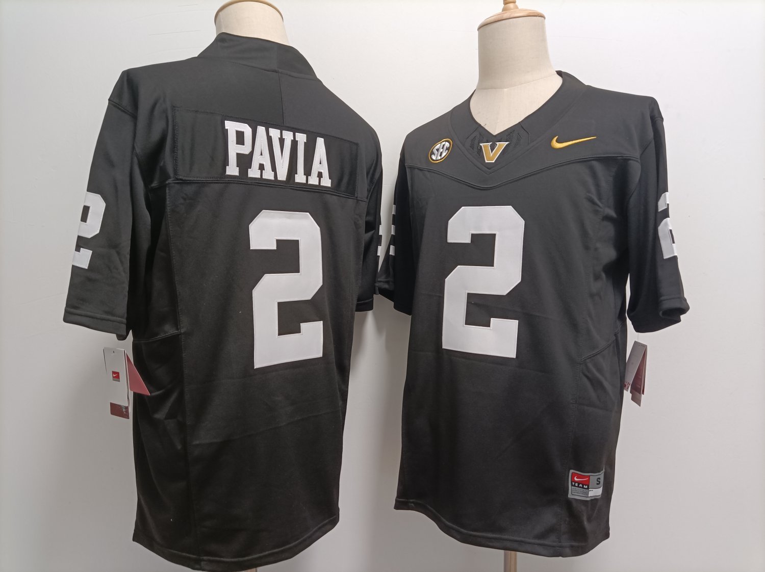 Men's Vanderbilt Commodores #2 Diego Pavia Black FUSE College Jersey