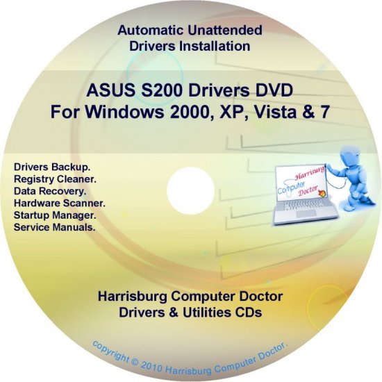 Asus S200 Drivers Restore Recovery CD/DVD