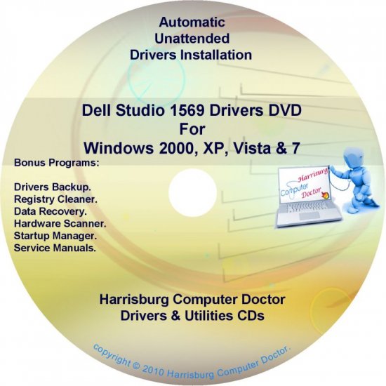 Dell Studio 1569 Drivers Recovery Restore Disc CD/DVD