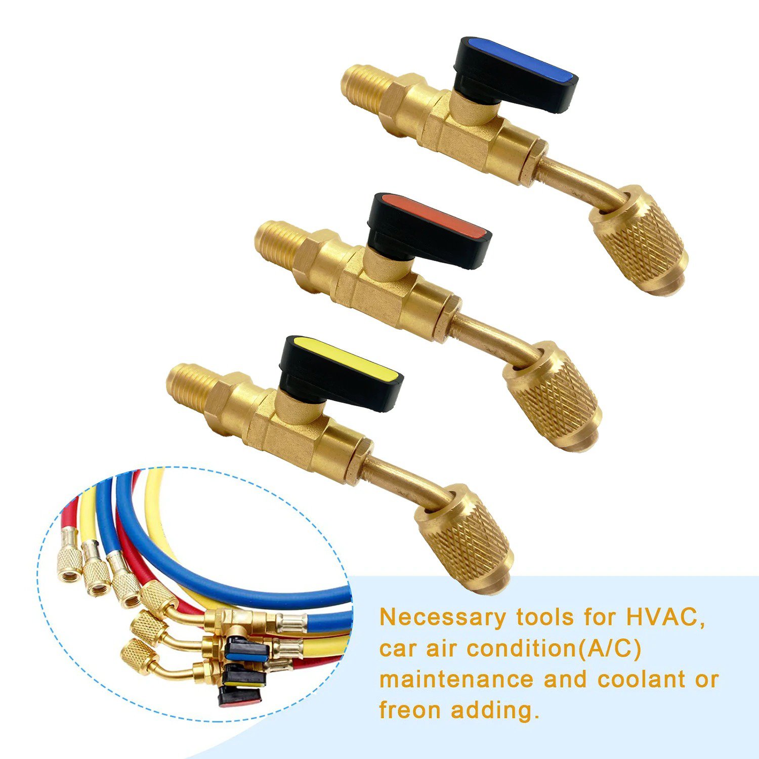 Angled ShutOff Ball Valve Adapter Air Conditioning Refrigerant Fit for ...