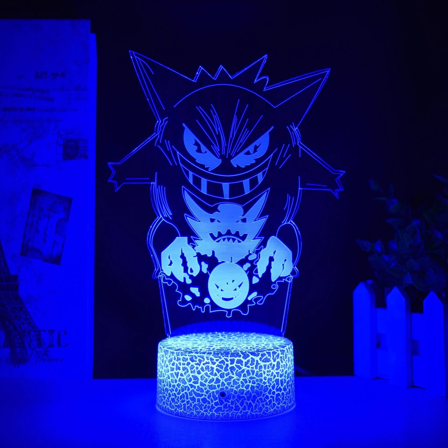 Pokemon Gengar Haunter Gastly 3D Lamp Anime LED Night Light USB Color ...