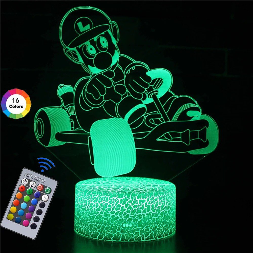 Super Mario Brothers Racing Night Light 3D Illumination 716 Color Touch ...