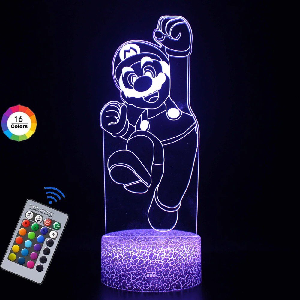 Super Mario Brothers Racing Night Light 3D Illumination 716 Color Touch ...