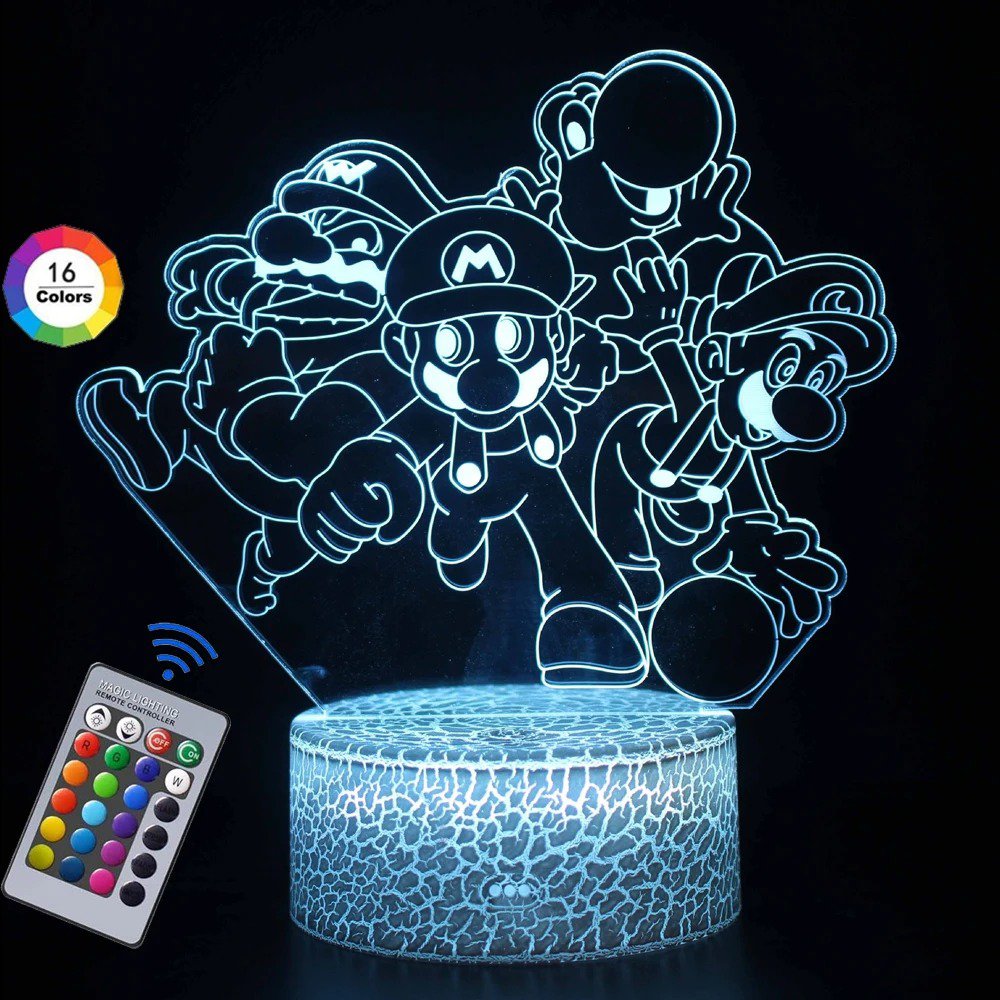 Super Mario Brothers Racing Night Light 3D Illumination 716 Color Touch ...