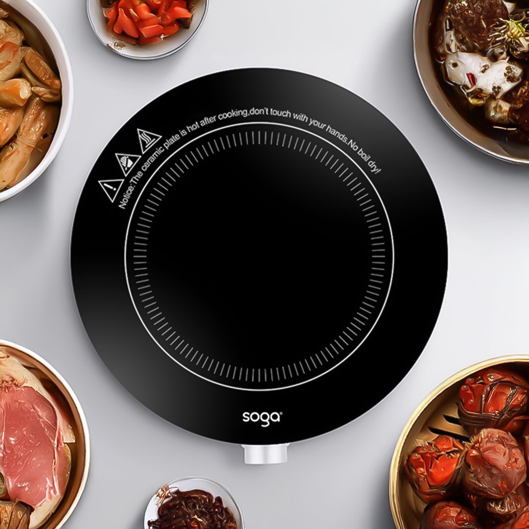 SOGA 26cm Smart Electric Induction Cooktop Portable Kitchen Cooker for ...