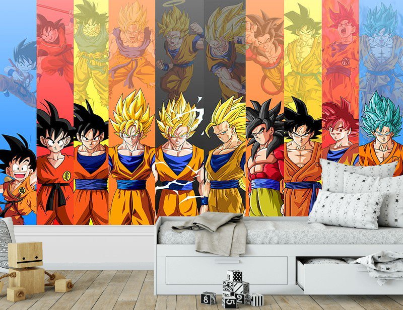 Wall Mural All forms of Goku, Dragon Ball, Photo Wallpaper Kids Room ...