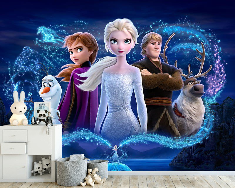 Wall Mural Disney, Frozen, Anna, Elsa, Olaf, Princess, Movie, Photo ...